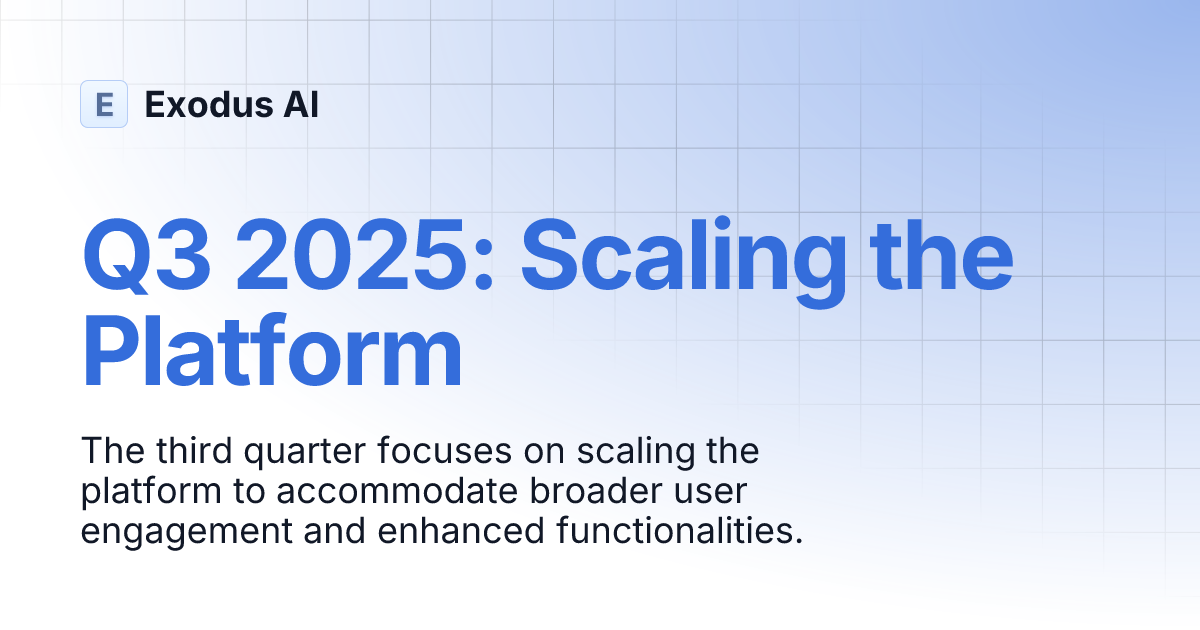 Q3 2025: Scaling the Platform | Exodus AI